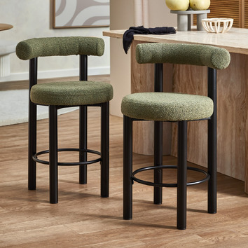 Temple & Webster 66.5cm Roselin Boucle Bar Stools
