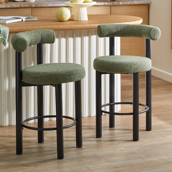 Temple & Webster 66.5cm Roselin Boucle Bar Stools