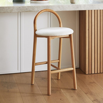 Temple & Webster 65.5cm Lottie Arched Solid Beech Wood Bar Stool