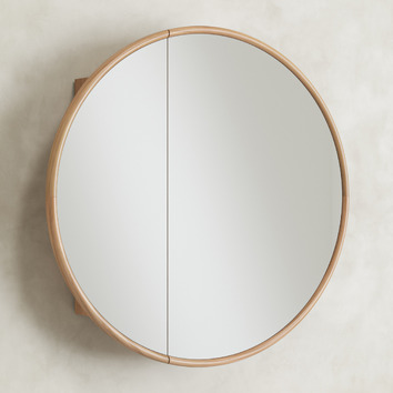 Temple & Webster Bronte 800mm Round Mirrored Shaving Cabinet