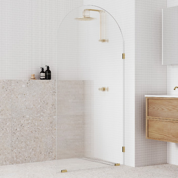 Temple & Webster Blanca Right Fluted Glass Arch Shower Screen