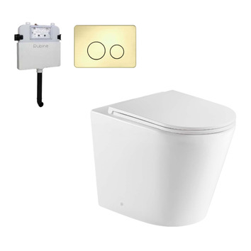 Temple & Webster Myles Rimless Quiet Flush Wall-Faced Toilet Pan Rubine ...