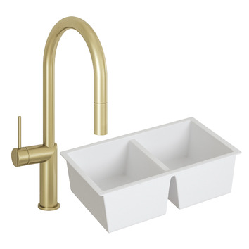 Temple & Webster Lowan Contemporary Kitchen Double Sink Package