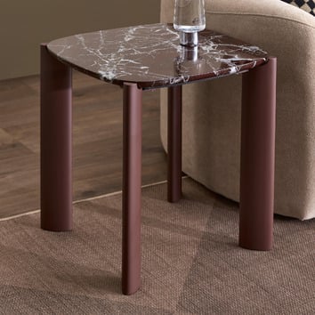 Temple & Webster Marilyn Merlot Marble Side Table