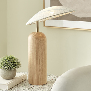 Arthur Asymmetrical Rubberwood Table Lamp | Temple & Webster