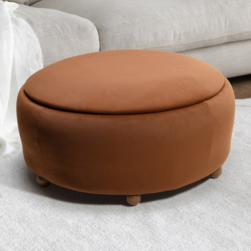 Tilly 90cm Velvet Storage Ottoman | Temple & Webster
