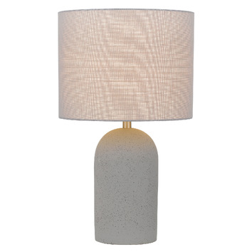 Bright Sea Lighting Shannon Grey Linen Table Lamp | Temple & Webster