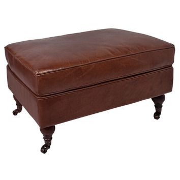 Chartwell Home Francis Leather Ottoman | Temple & Webster