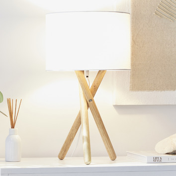Maddison Lane Alira Rubberwood Table Lamp | Temple & Webster
