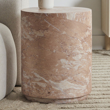 Maddison Lane Dunn 46cm Faux Marble Side Table | Temple & Webster