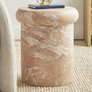 Maddison Lane Dunn Faux Marble Side Table | Temple & Webster