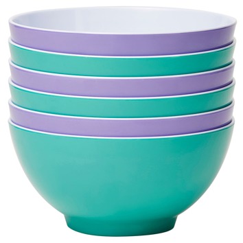 Meloware 6 Piece Majestic Classic 15cm Melamine Bowl Set | Temple & Webster