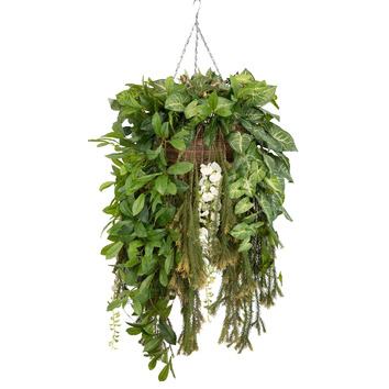 135cm Potted Faux Baker Fern & Laurel Bush Arrangement | Temple & Webster