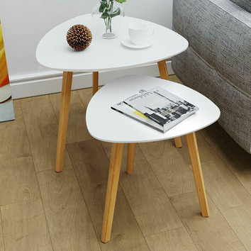 York street 2 Piece White Aurora Side Table Set | Temple & Webster