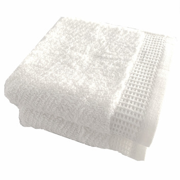 LaAbode Snow Luna Herringbone Cotton Bathroom Towels | Temple & Webster
