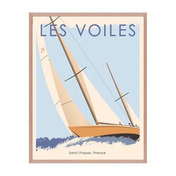 PrinthouseCollective Sailing Poster II Framed Paper Print Wall Art ...
