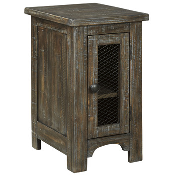 Anita Design Living Adair Pine Wood Single Door Side Table | Temple ...