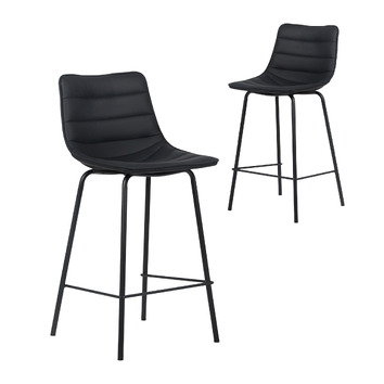 66cm Drustan Faux Leather Bar Stools | Temple & Webster