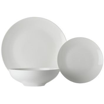 Maxwell & Williams 18 Piece White Basics Tribeca Coupe Dinner Set ...