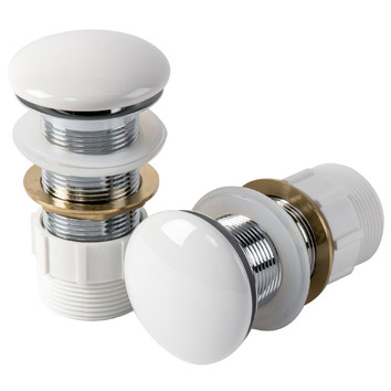 EightQuarters 32mm Gloss White Ceramic Pop-Up Waste | Temple & Webster