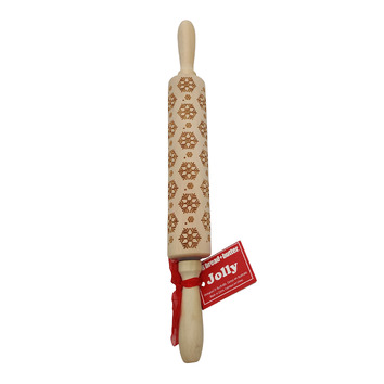 Chiswick Living Carol Snowflake Embossed Rolling Pin | Temple & Webster