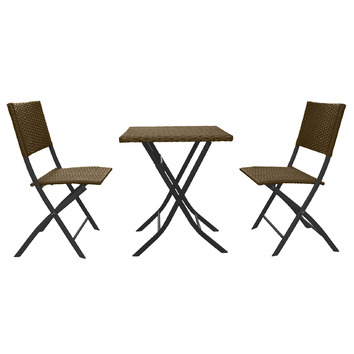 Chiswick Living 2 Seater Arcon PE Rattan Foldable Outdoor Bistro Set ...