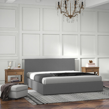 Chiswick Living Grey Milano Luxury Gas Lift Storage Bed | Temple & Webster