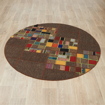 Otanes Hand-Knotted Wool Round Kilim Rug | Temple & Webster