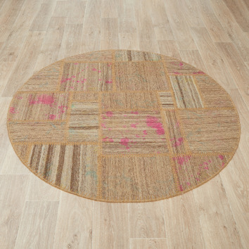 Majidi Hand-Knotted Wool Round Kilim Rug | Temple & Webster