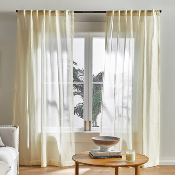 ProjectOutlook Valerian Cream Sheer Concealed Tab Top Curtains | Temple ...