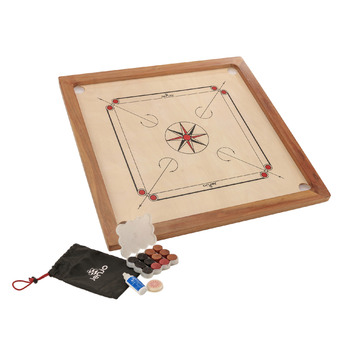JenjoGames Natural Carrom Board Game Set | Temple & Webster