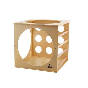 JenjoGames Kids' Natural Wooden Climbing Cube | Temple & Webster