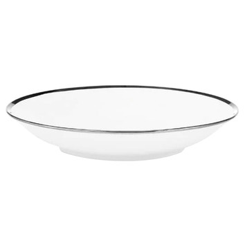 White & Silver 25.5cm Porcelain Pasta Bowl | Temple & Webster