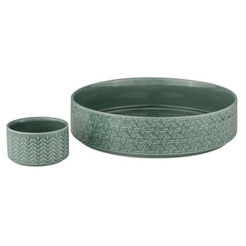 Ladelle 2 Piece Jade Heath Porcelain Bowl Set | Temple & Webster