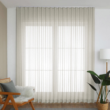 BAHA Sorrento Straw Sheer S-Fold Single Panel Curtain | Temple & Webster