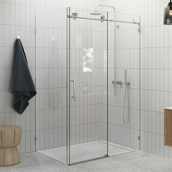 132cm Maddison Glass Sliding Shower Screen | Temple & Webster