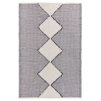 MilkcanProducts Blue Evie Woven Cotton Rug | Temple & Webster
