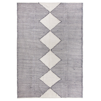 MilkcanProducts Blue Evie Woven Cotton Rug | Temple & Webster