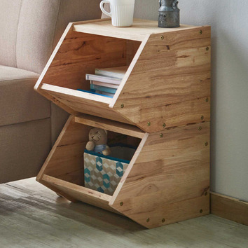 Maja Ansel Design Stegros Rubberwood Stacking Boxes | Temple & Webster