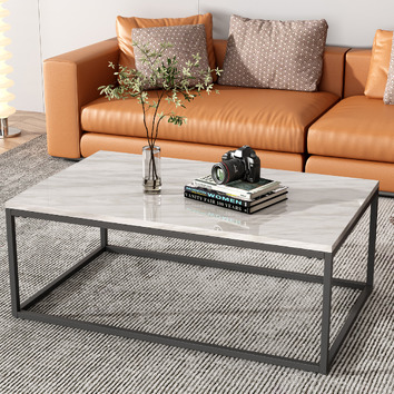 Ever Dreaming Living Gael Rectangular Faux Marble Coffee Table | Temple ...