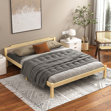 HoxtonRoom Kaeda Pine Wood Bed | Temple & Webster