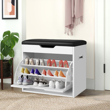 HoxtonRoom Blaire Flip-Drawer Shoe Storage Bench | Temple & Webster