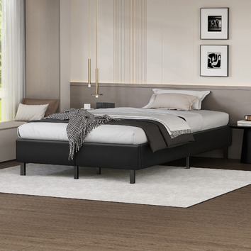 Maryam Faux Leather Bed Base | Temple & Webster