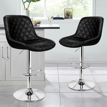 Nunnally Faux Leather Adjustable Bar Stools | Temple & Webster