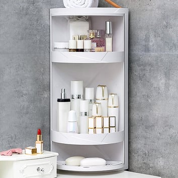 Modern Collective Ghezly 3 Layer Rotating Corner Bathroom Storage ...