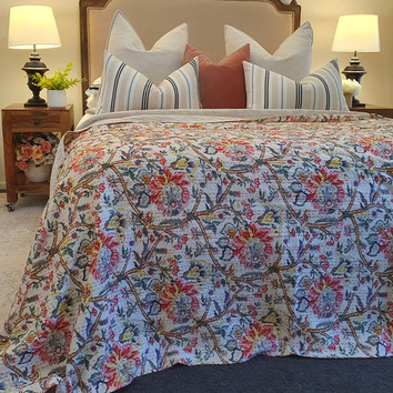Spring Garden Cotton King Bedspread | Temple & Webster