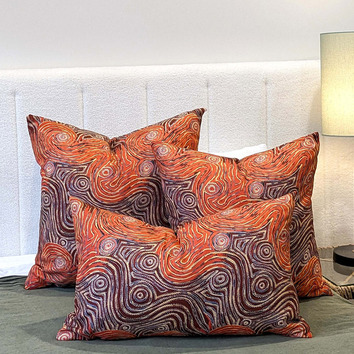 3 Piece Aspen Warlu Mina Mina Cotton Canvas Cushion Set | Temple & Webster