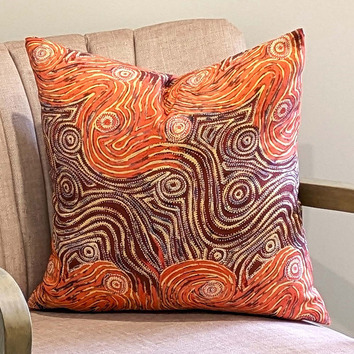 RosebyLifestyleProducts Aspen Warlu Mina Mina Cotton Canvas Cushion | Temple & Webster