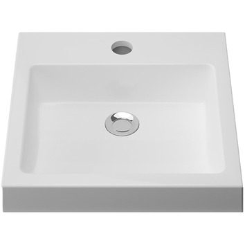 Cove 460mm Gloss White Square Semi-inset Basin | Temple & Webster