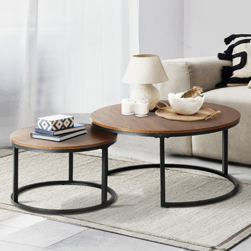 LivingFusion 2 Piece Amiel Nesting Coffee Table Set | Temple & Webster